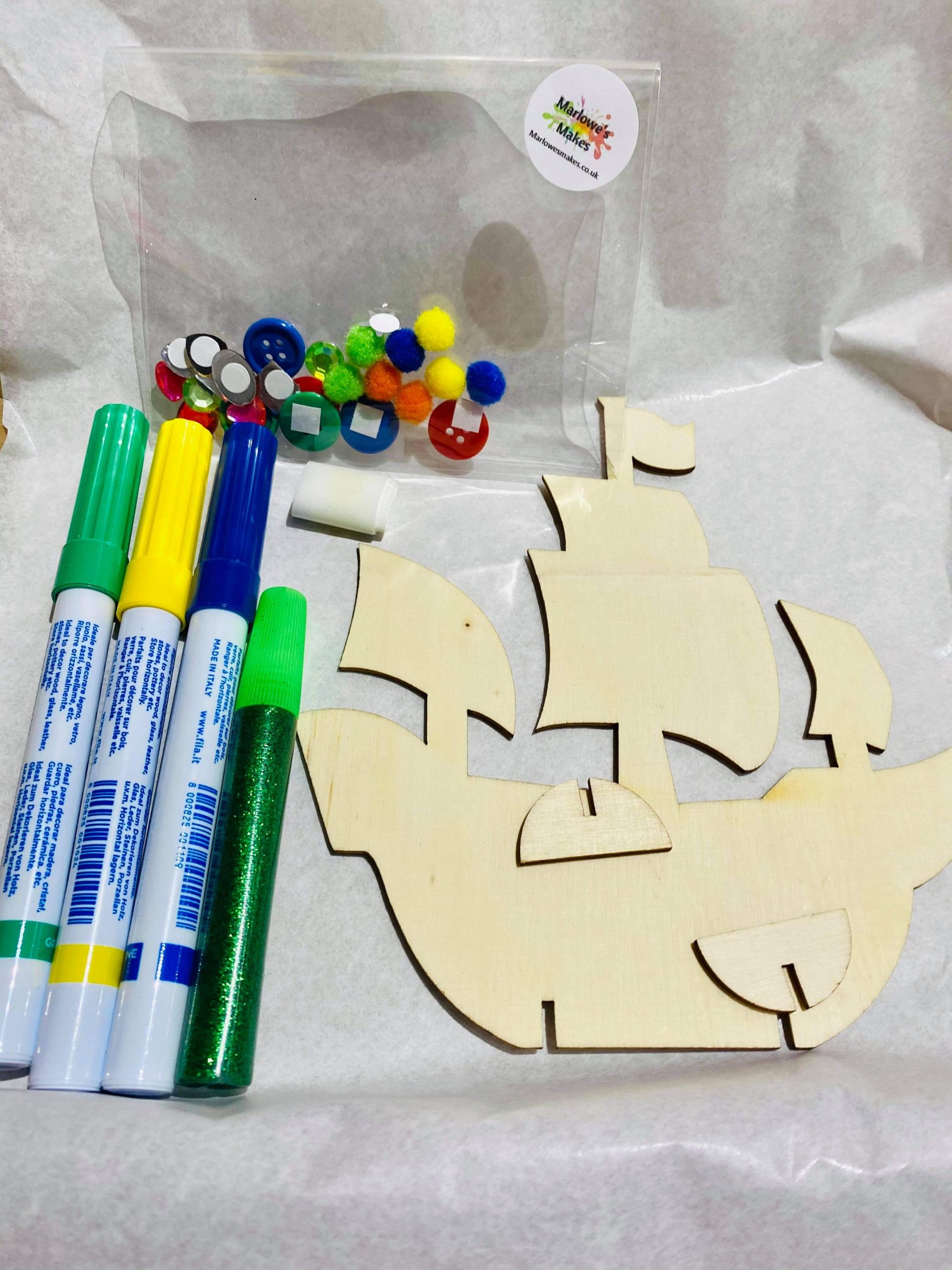 Make Your Own 3D Pirate Ship Craft Kit – Marlowe's Mini Makers