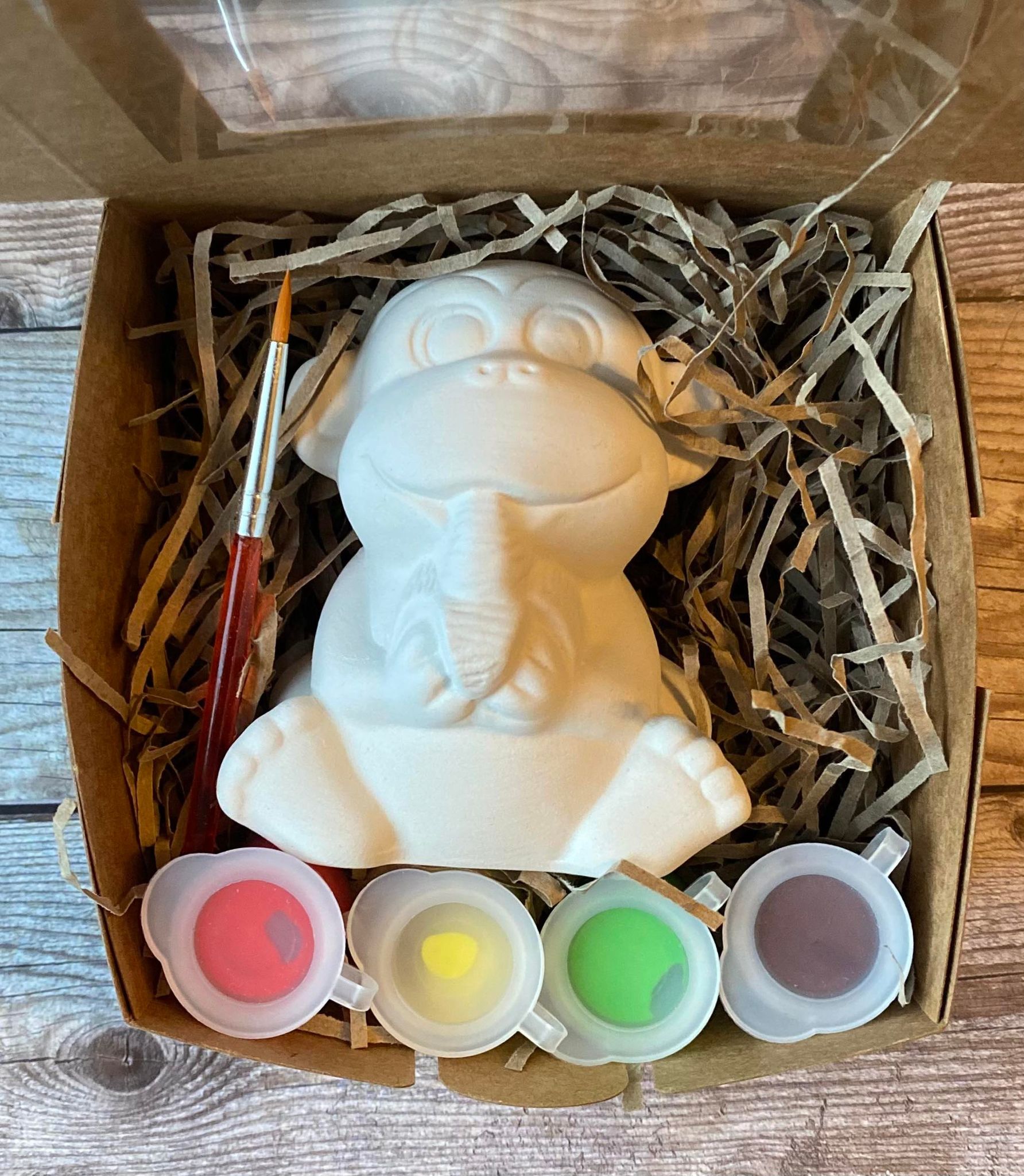 Cute Monkey Pottery Kit – Paint Your Own Ceramic – Marlowe's Mini Makers